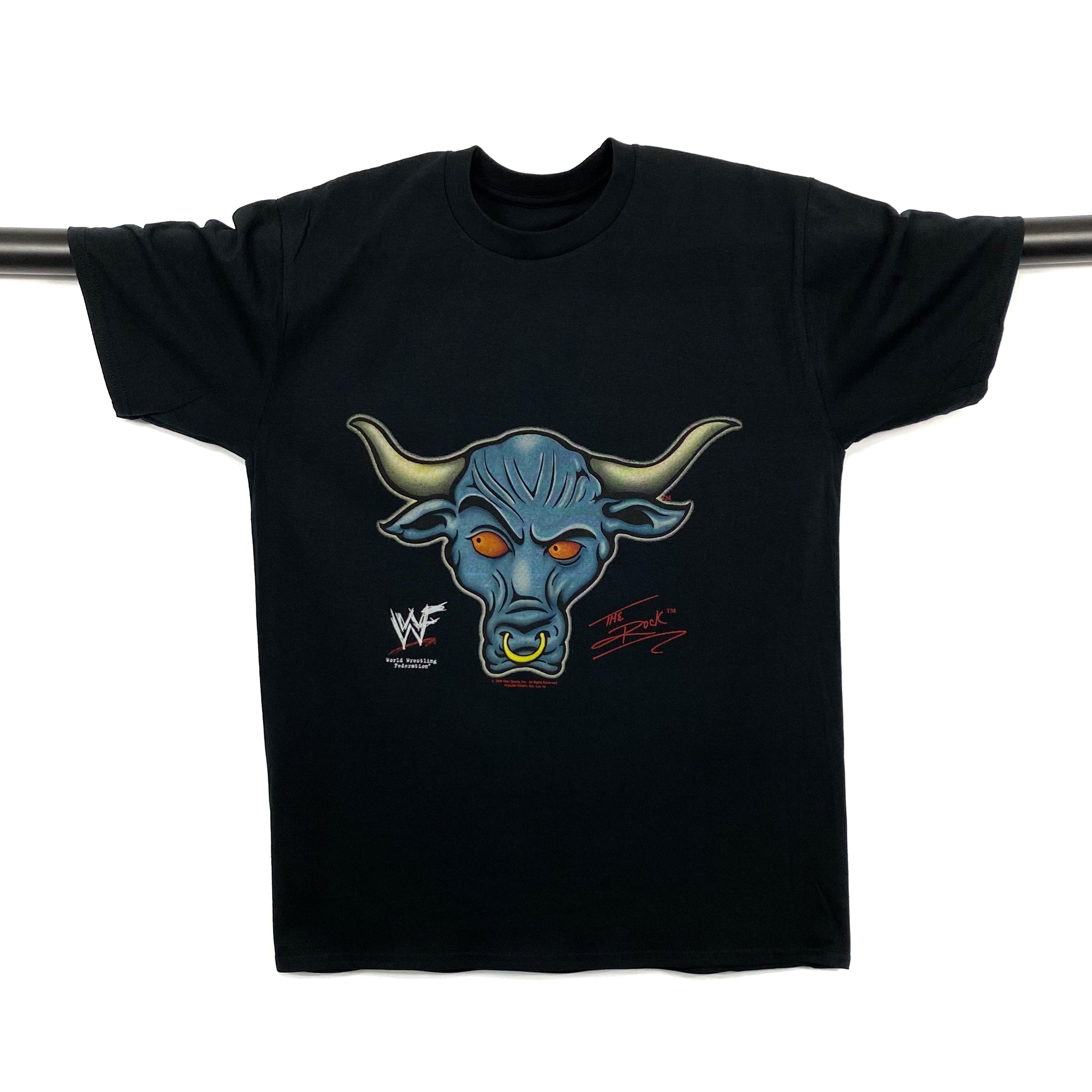 WWF (1999) THE ROCK Brahma Bull Wrestling Logo Graphic T-Shirt – George ...